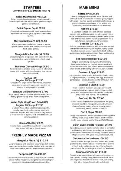Main Menu – The White Swan